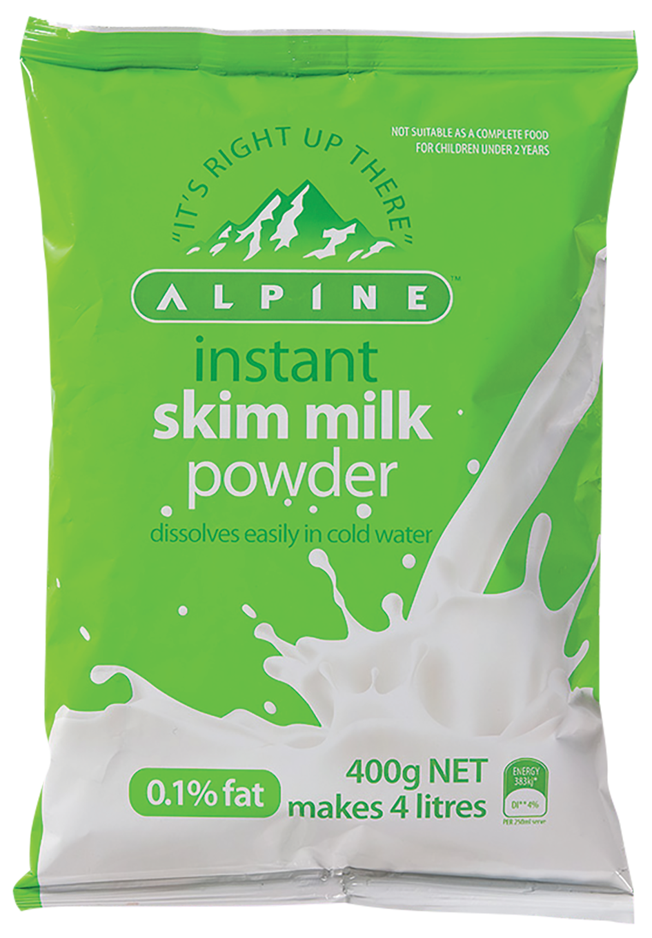 Alpine Skim Milk Powder 1kg / 400g | dairyworksnz