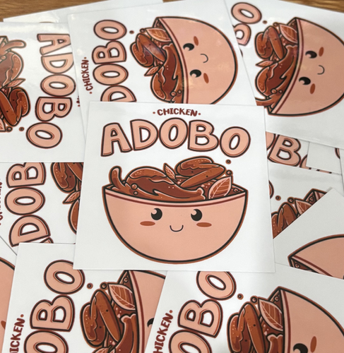 Adobo Chicken Filipino Food Clear Stickers (ᜀᜇᜓᜊᜓ) | Ugat Clothing