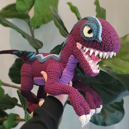 Giant Velociraptor Amigurumi Crochet Dinosaur Pattern | topstitchescrochet