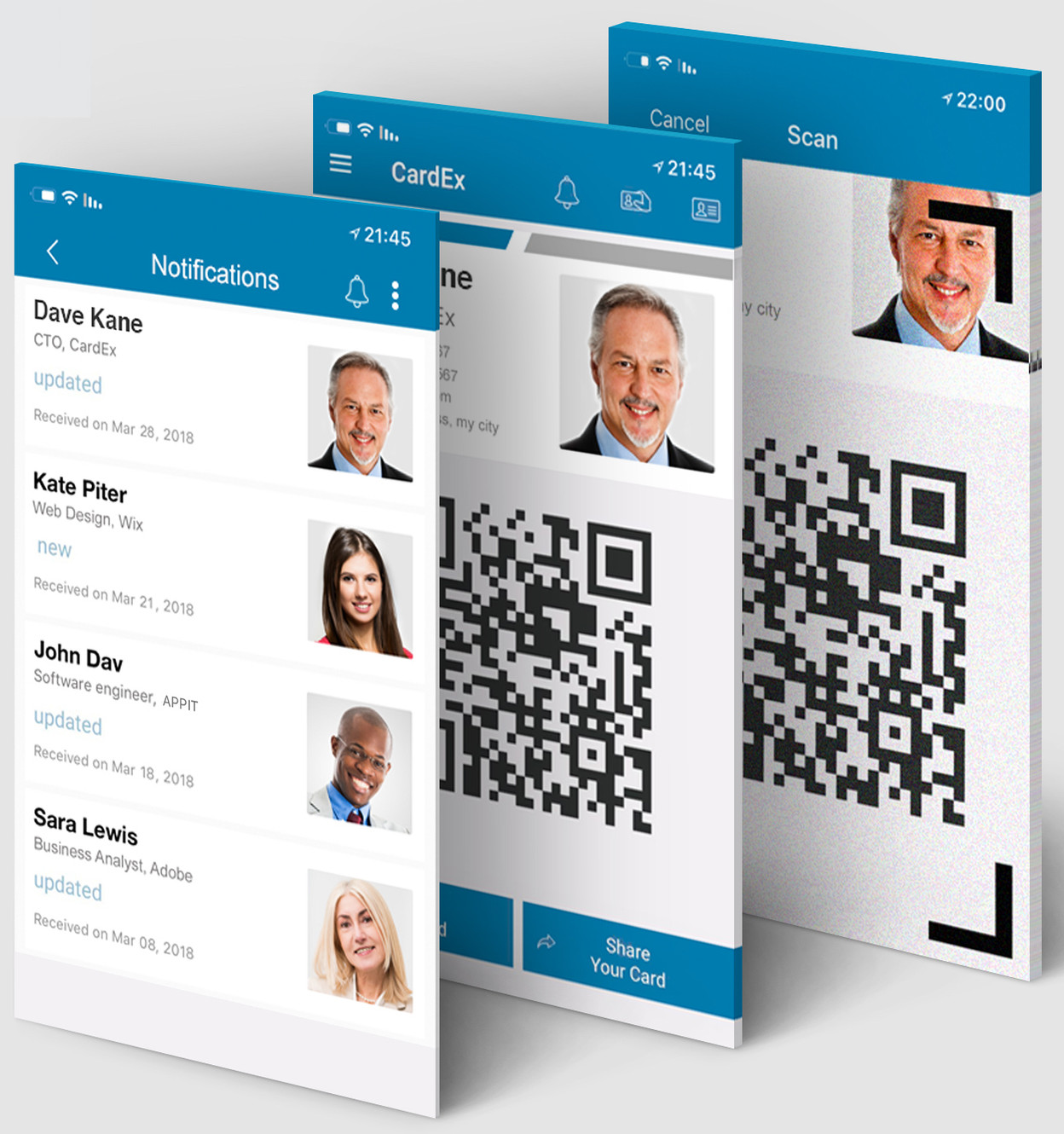 CardEx app - exchange business cards