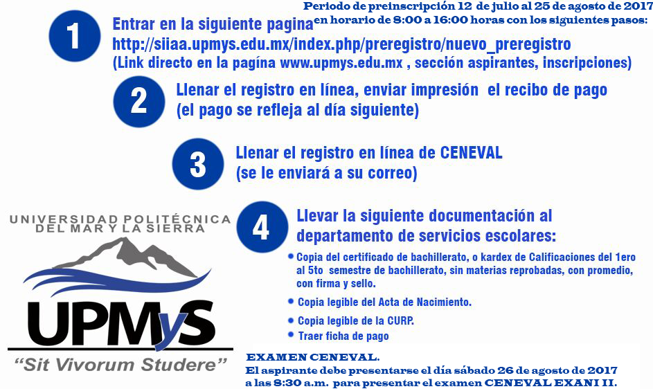Preinscripción | upmys