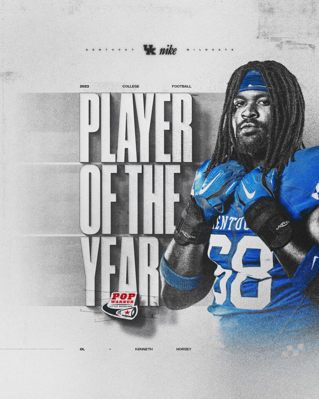 UK's Kenneth Horsey Named Pop Warner College Football Player of the ...