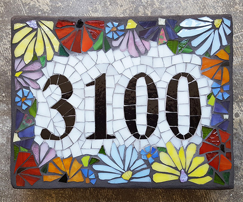 Custom Glass Mosaic Home Address Sign | Joannedaschel.com