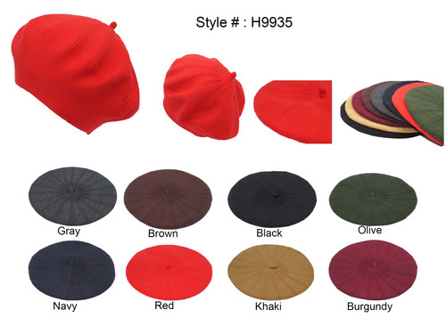 H9935 Beret Clean Cut | Hana Trading