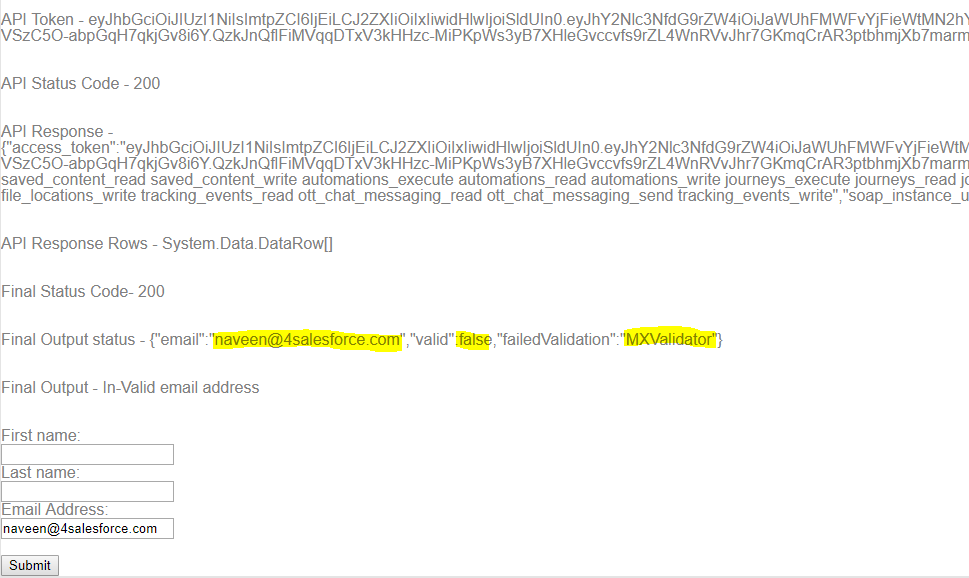 Email Validations in Forms using Salesforce Marketing Cloud API and ...