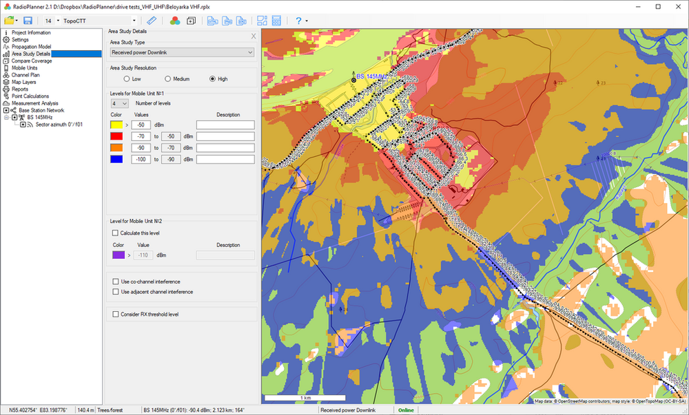 Comparison of Test Measurements and RadioPlanner 2.1 Predicted VHF and ...