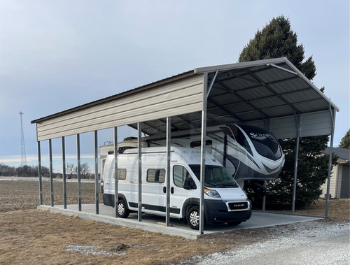 24'WX40'LX14'H VERTICAL ROOF RV CARPORT SKU 119 | Tri State Carports