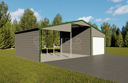36'WX20'LX12'/9'H STRIGHT ROOF BARN | Shield Buildings