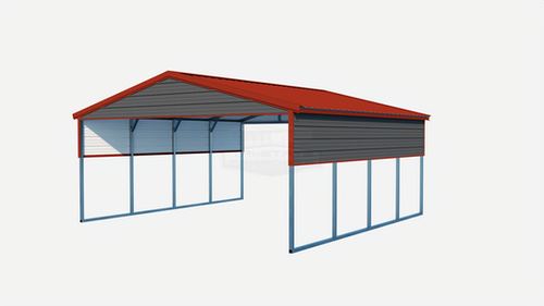 20'WX20'LX8'H VERTICAL ROOF SKU 127 | Tri State Carports