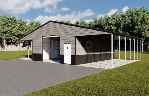 48'WX30'LX12'/9'H STRIGHT ROOF BARN | Shield Buildings