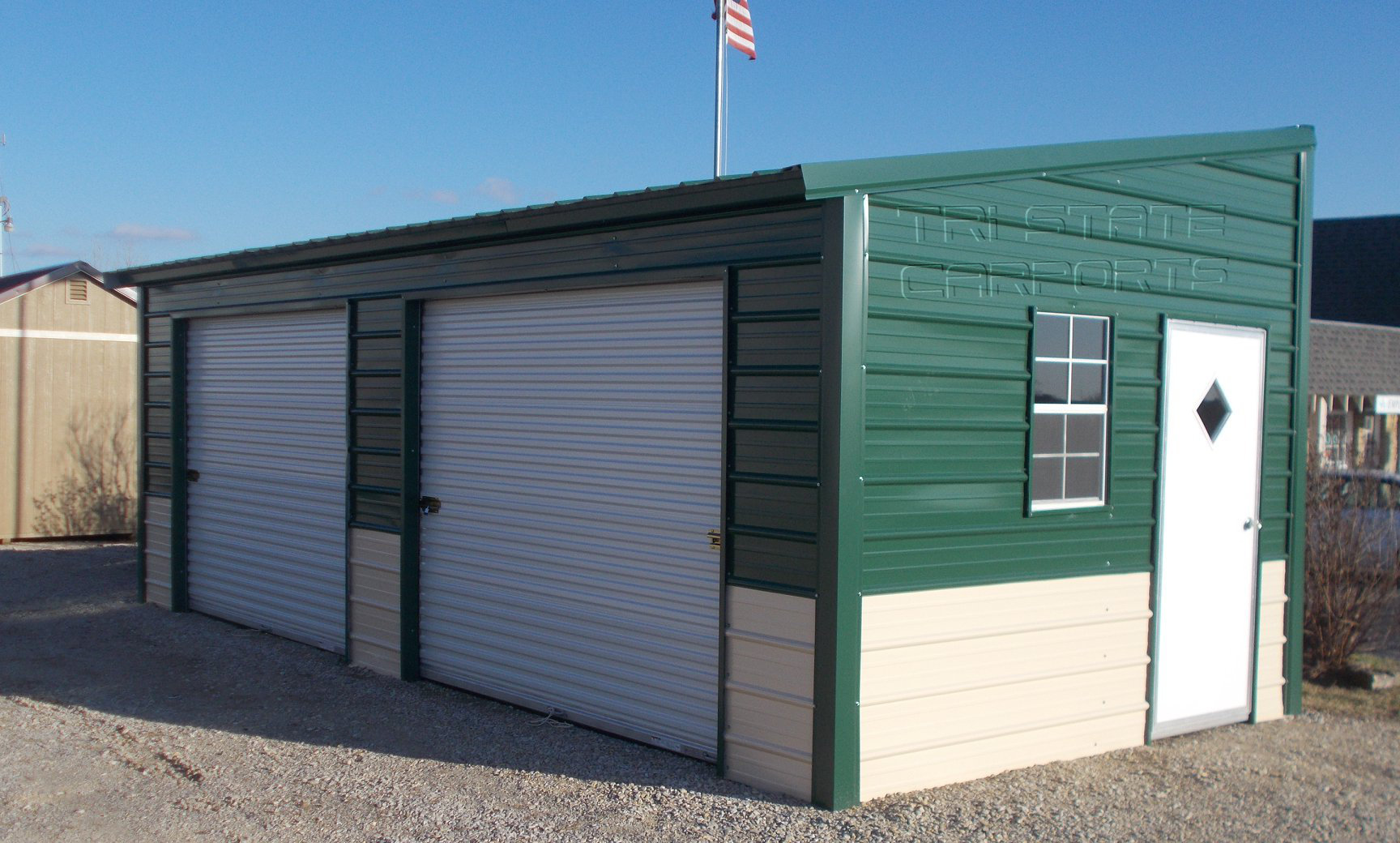 15'WX25'LX10&8'H FREE STANDING LEAN TO | tristatecarports