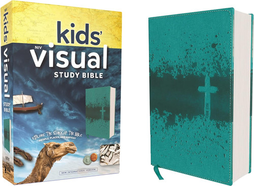 NIV, Kids' Visual Study Bible, Leathersoft, Teal, Full Color Interior ...