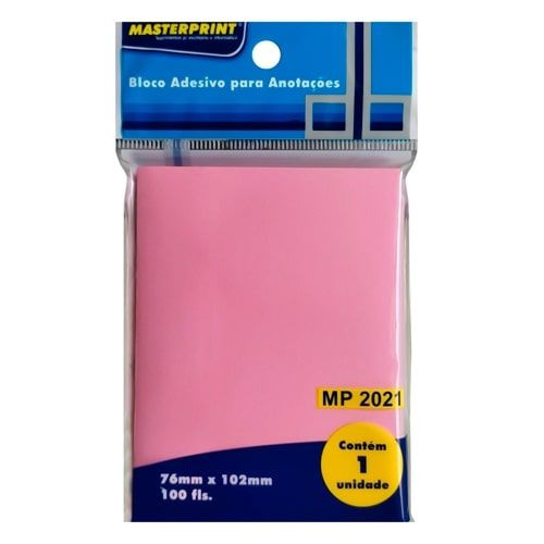 Bloco Adesivo (Post It) 76x102mm Masterprint 100fls - Rosa (Ref ...