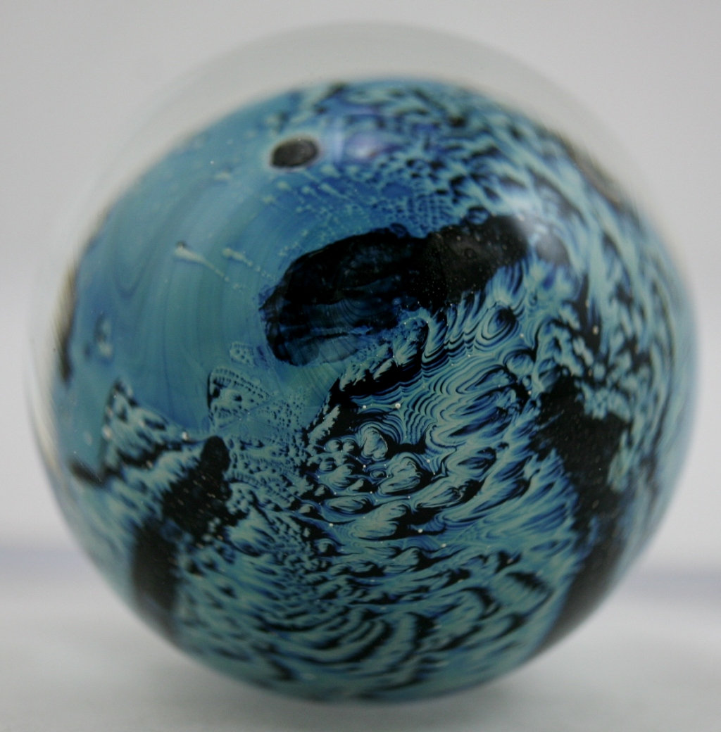 Josh Simpson Glass Paperweight Planet with Blue Ocean Mint | patspots