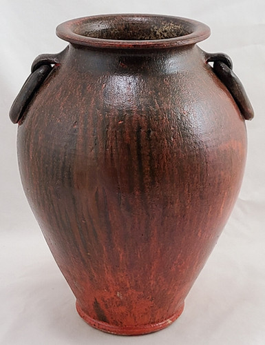 J.B. Cole/Waymon Cole Pottery Vase with Loop Ring Handles In Chrome Red ...