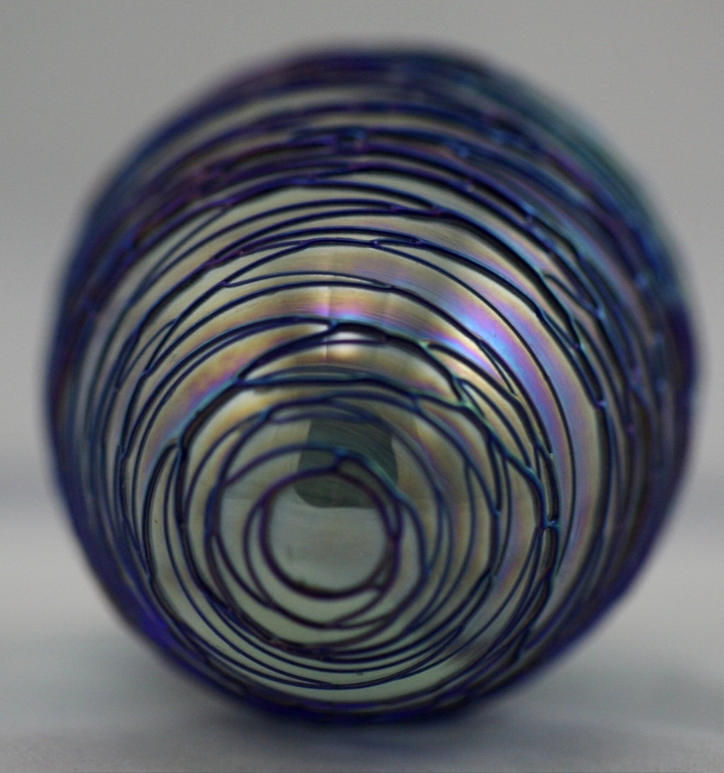 Glass Eye Studio GES Paperweight With Swirled Spiral Line Design d1992 ...