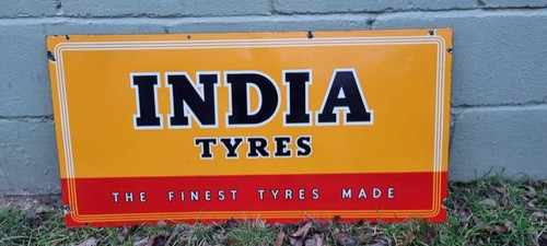 India Tyres enamel sign | Fergus & Gibbs