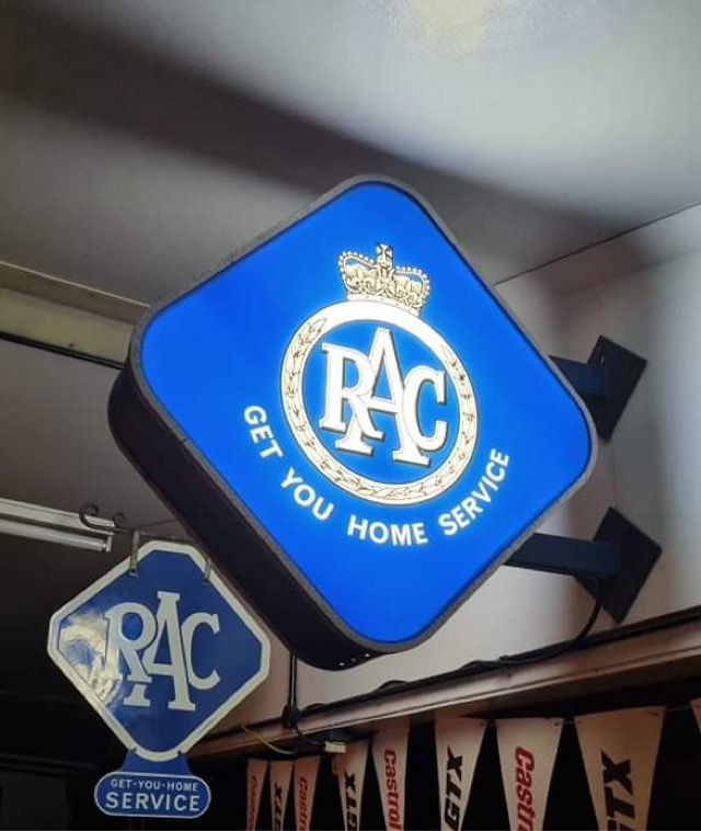 RAC illuminated sign | Fergus & Gibbs
