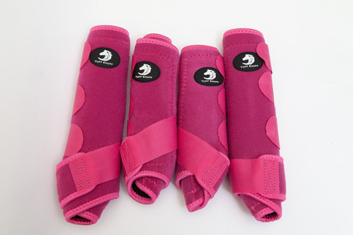 Dark Pink Splint Boots | tuff-enuff