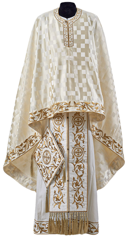 Dechani Polystavrion Priest Ready to Wear Vestment - Ivory with Gold ...