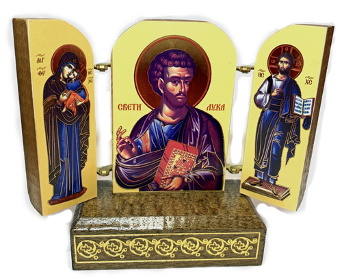 Triptych with stand: St. Luke the Apostle and Evangelist, small icons ...