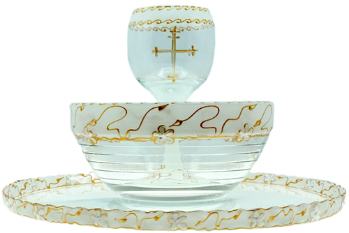 Decorative Glass Slava Set (White) | Theodule Press