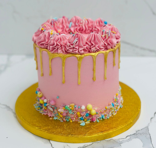 Pink Party with Gold Drip Celebration Cake | J'ADORE Cakes