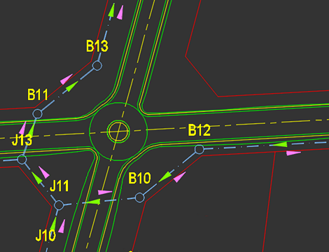 Flow direction arrows for water reticulation networks