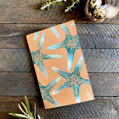 Starfish A5 Kraft Notebook | Seashells & Lavender