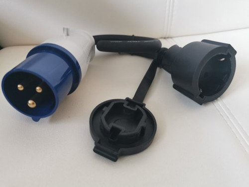 Adapter kabelsæt 230V stik til Rød eller Blå CEE stik | Evse
