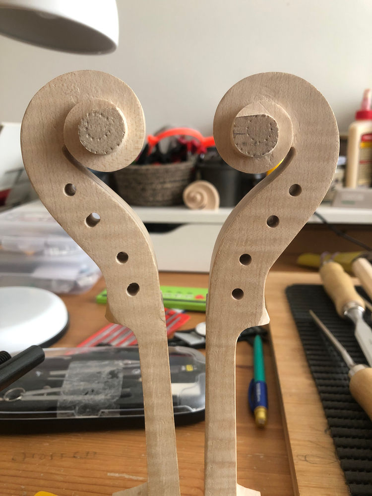 Violin scroll, 2nd level done. Does it look acceptable? | ViolinMaking ...