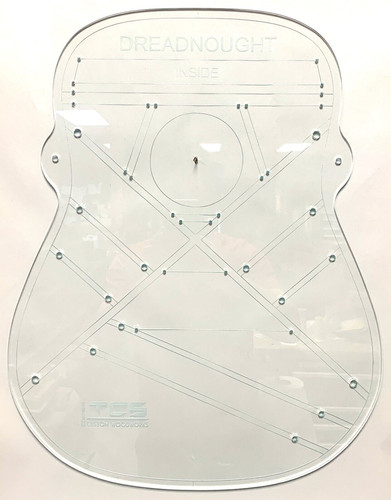 Dreadnought Acrylic Acoustic Guitar Soundboard Bracing Template | TCS ...