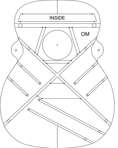 OM Acrylic Acoustic Guitar Soundboard Bracing Template | TCS Custom ...