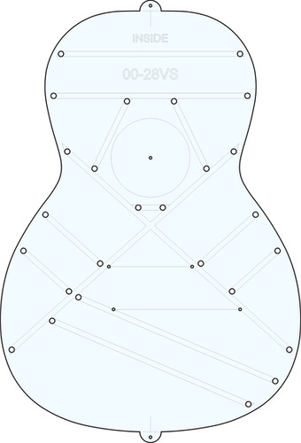 00-28vs Acrylic Acoustic Guitar Soundboard Bracing Template | TCS ...
