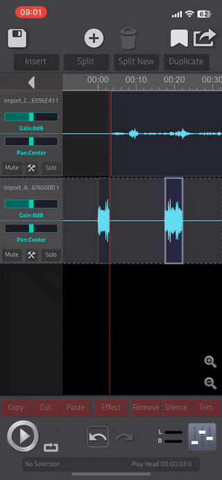 Split song as intro and outro background music