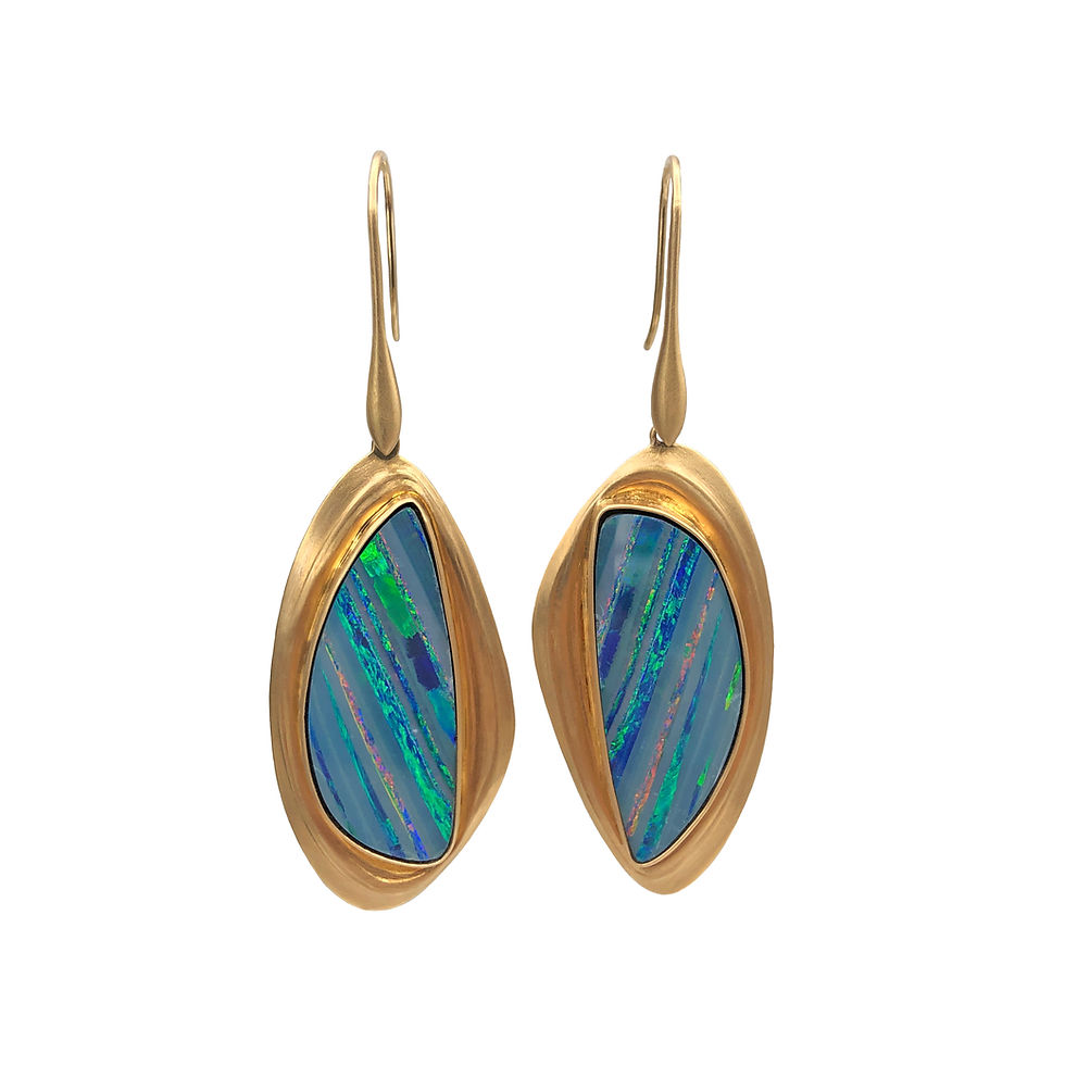 Azores Striped Opal Earrings | 18k Rose Gold