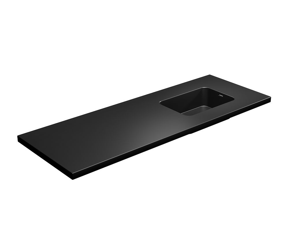 Carrara Solid Surface Vanity Top in Black(SSVT60-B) | Dyconnfaucet