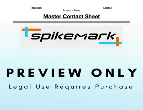 SM Master Contact Sheet Template | SpikemarK Products