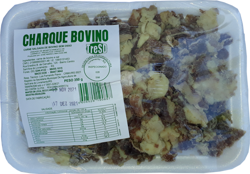 Charque bovino TrêsD 350g | recofran