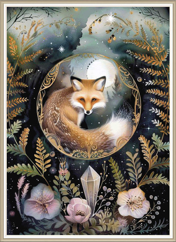 Crystal Ball Fox PDF Cross Stitch Pattern Chart | Stitch Bunny Shop