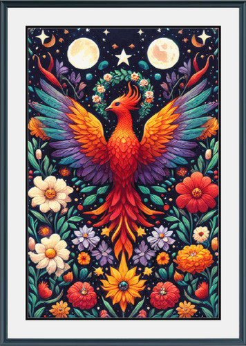 Celestial Pheonix PDF Cross Stitch Pattern Chart. | Stitch Bunny Shop