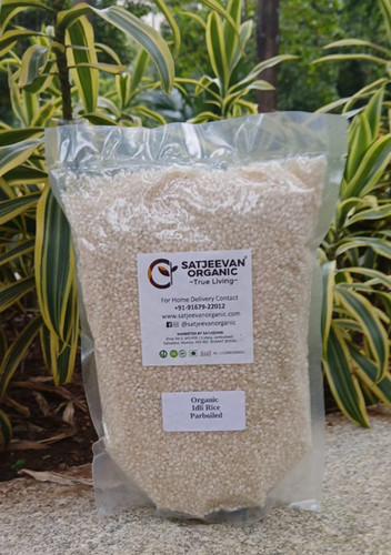 Organic Idli Rice Parboiled 1000g | Satjeevan Organic