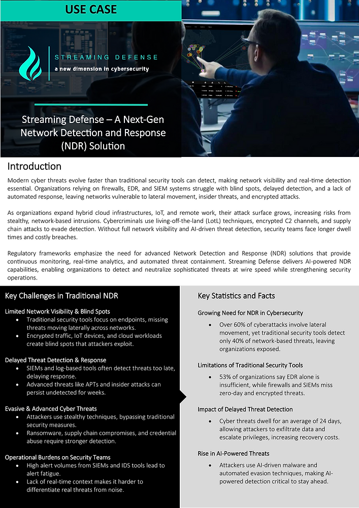 A Next-Gen Network Detection and Response (NDR) Solution