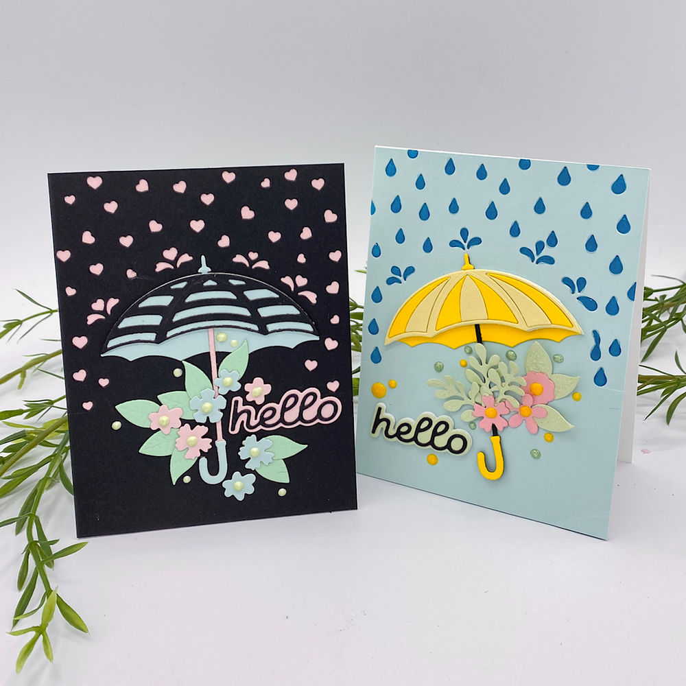Spellbinders’ Umbrella Blooms & Raining Hearts from the Showered With ...
