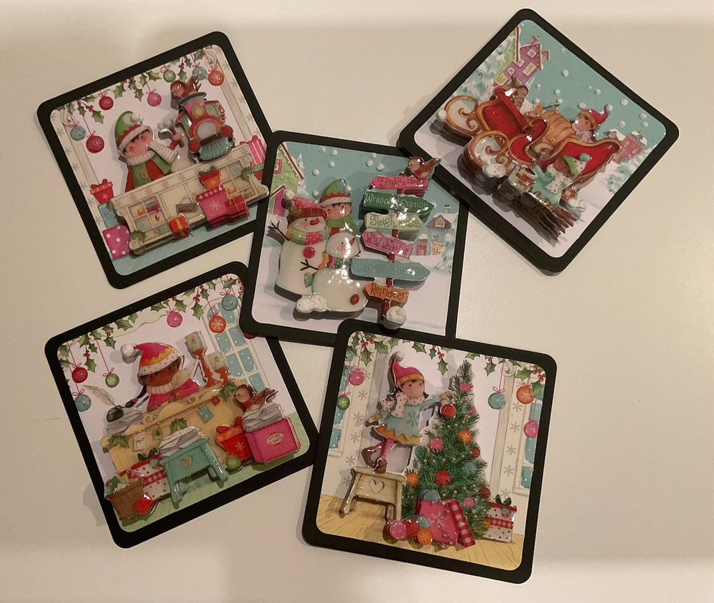 Framed Paper Tole, ‘MADE BY ELVES’, featuring Simon Says Stamp's ...