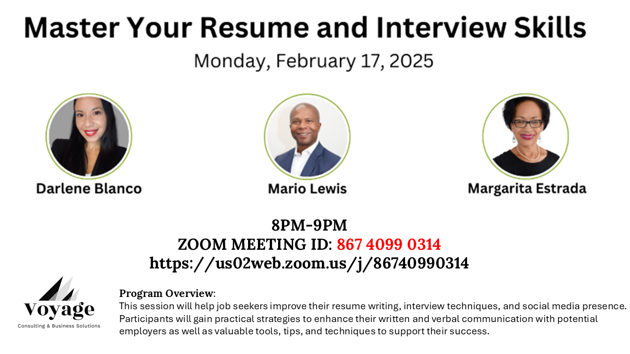 Resume Building Workshop | Voyage