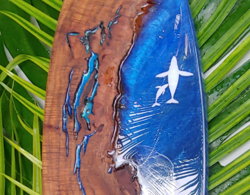 28" Waimea Valley Koa with Humpback Whales | Waimea Blue Gallery