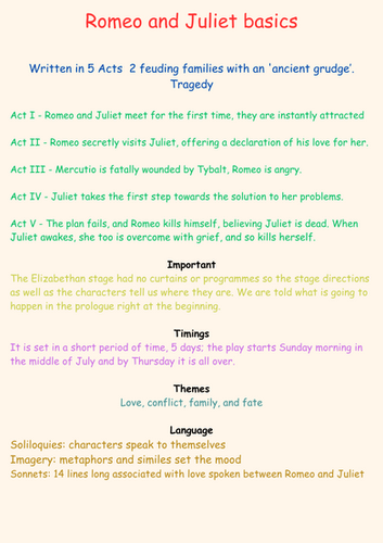 Free-Romeo & Juliet Basics | Chrysalis Education