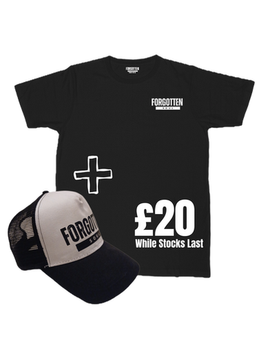 Black Forgotten Soul Pocket Tee & White Forgotten Soul Trucker Hat ...