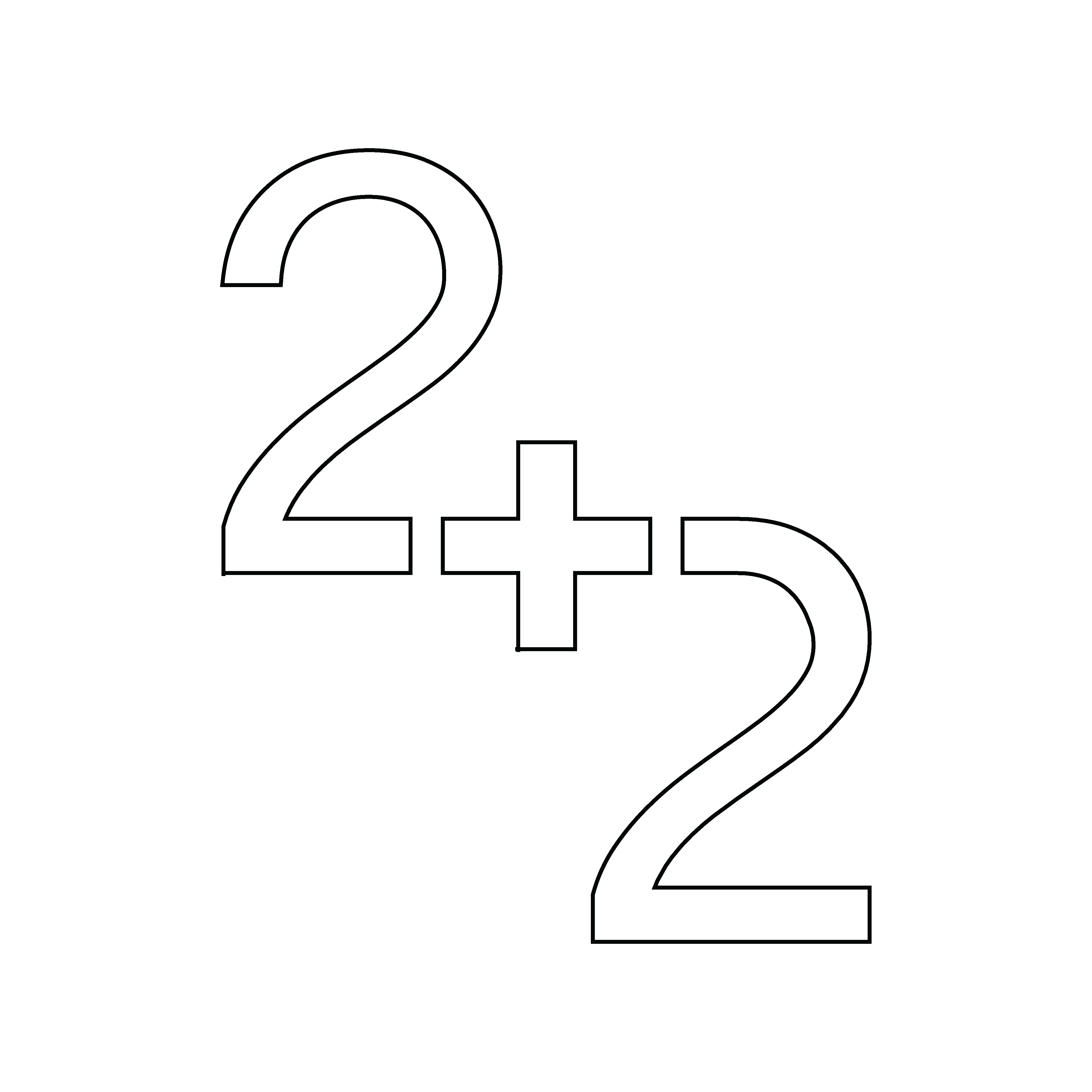 Number 2 Bubble Letter